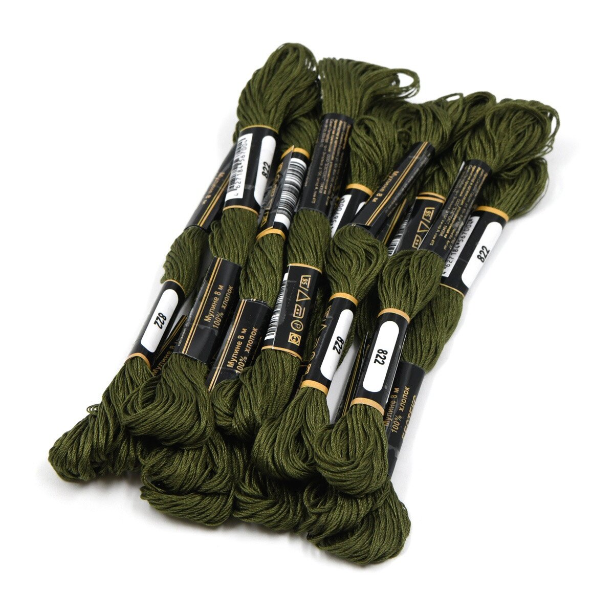 Мулине Bestex хлопок, 8 м, цвет 822, 24 мотка (822)