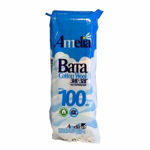 Вата хирургическая нестерильная зиг-заг 100г Амелия