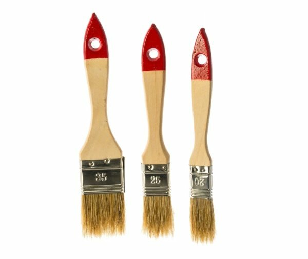 Набор из 3х флейц кистей с дерев ручками 20,25,35мм натур щетина 55%топс