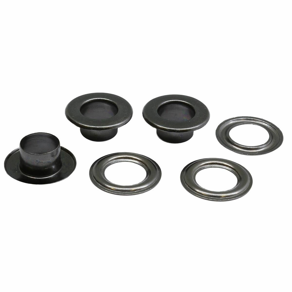 Люверсы протос Плоские, диаметр 8 мм, металл, цвет Черный никель, 64705, 50 шт