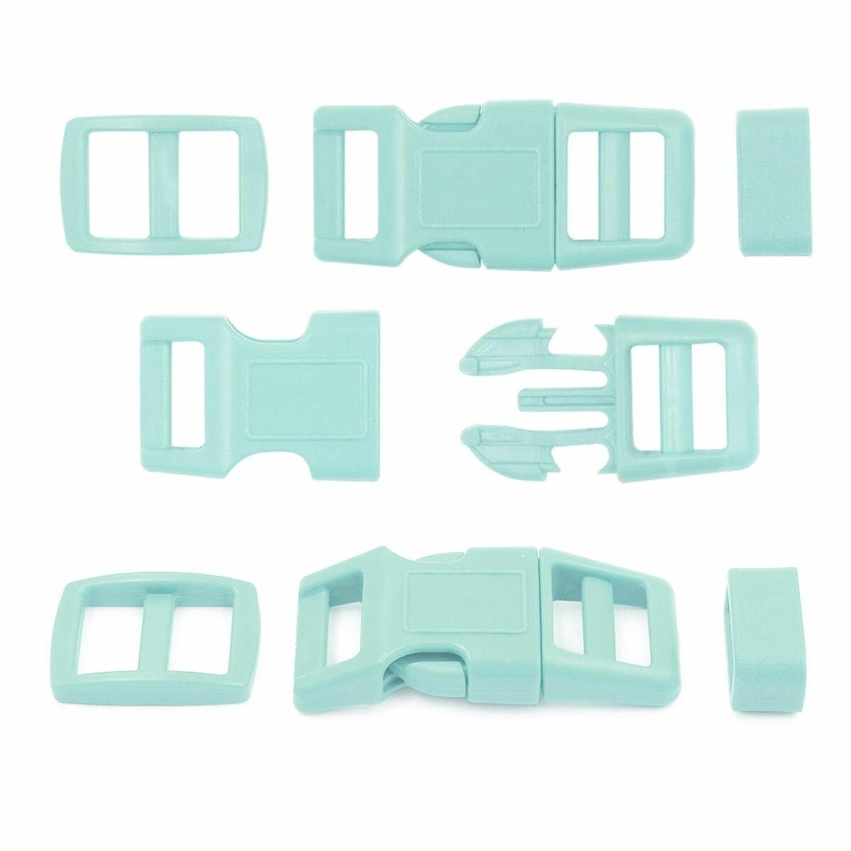 Набор фурнитуры Hobby&Pro Фастекс, рамка и регулятор 10 мм, пластик, 2 комплекта, светло-бирюзовый, A03001037-10