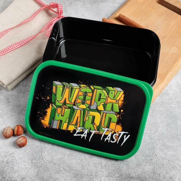Ланч бокс "WORK HARD",1,2 л — фото 1