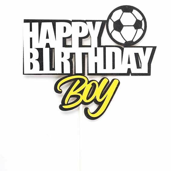 Топпер кокос "Happy Birthday", 18 см, материал - картон/дерево, разноцветный (206877)