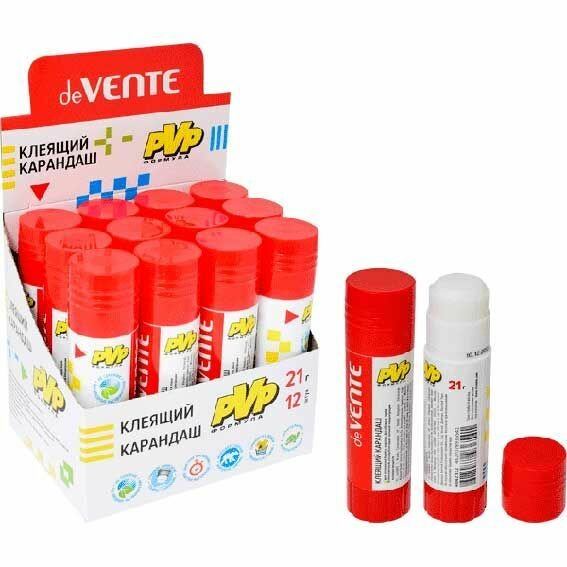 Клей-карандаш deVENTE PVP основа, быстросохнущий, 21 г (4042037)