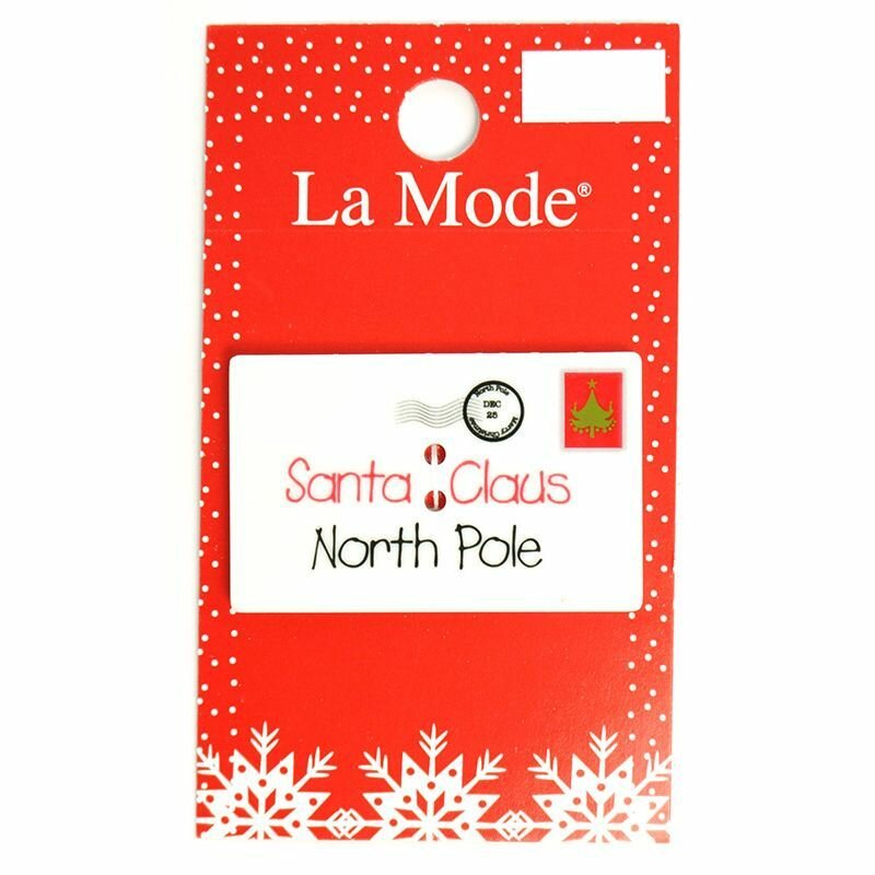 Пуговица BLUMENTHAL LANSING "La Mode", Christmas, Письмо Санте, белая
