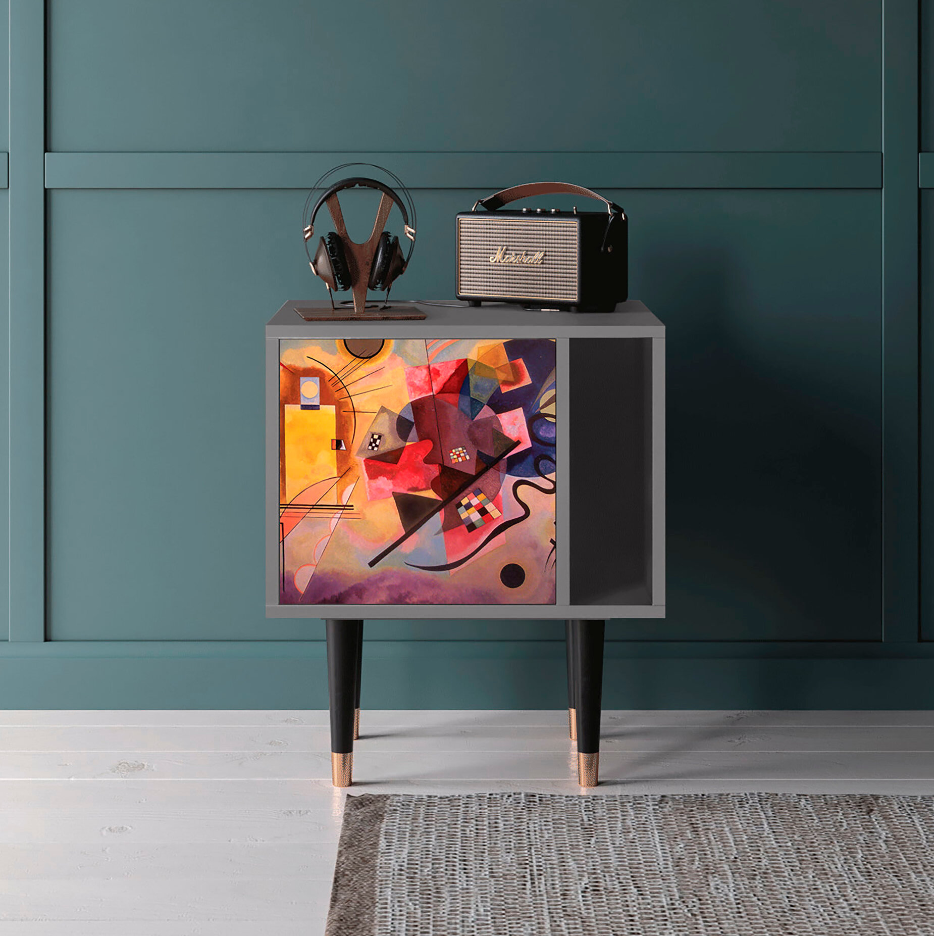 Прикроватная тумба - STORYZ - S2 Modern Art by Kandinsky , Размер - 58 x 69 x 48 см, Цвет - Серый