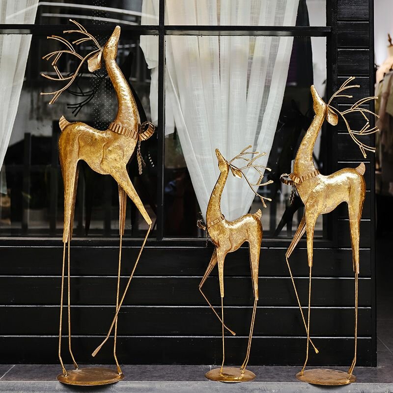 Садовая фигурка "Лось", 3 шт, чугун, коричневый, высота 106-68 см