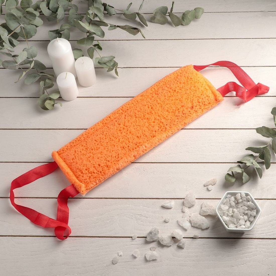 Шахтерская Губка для тела жёсткая «Банный скраб», 37 × 12 см, цвет: микс