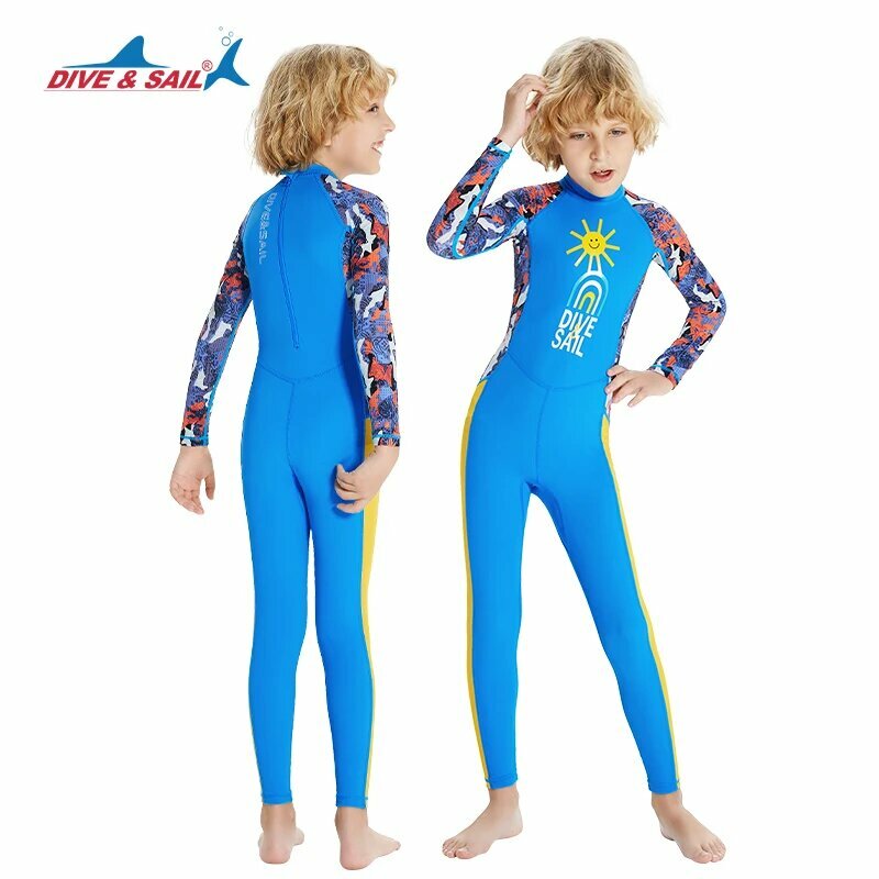 Детский рашгард DIVE&SAIL из лайкры 2-8 лет Синий, М, M153189K-B