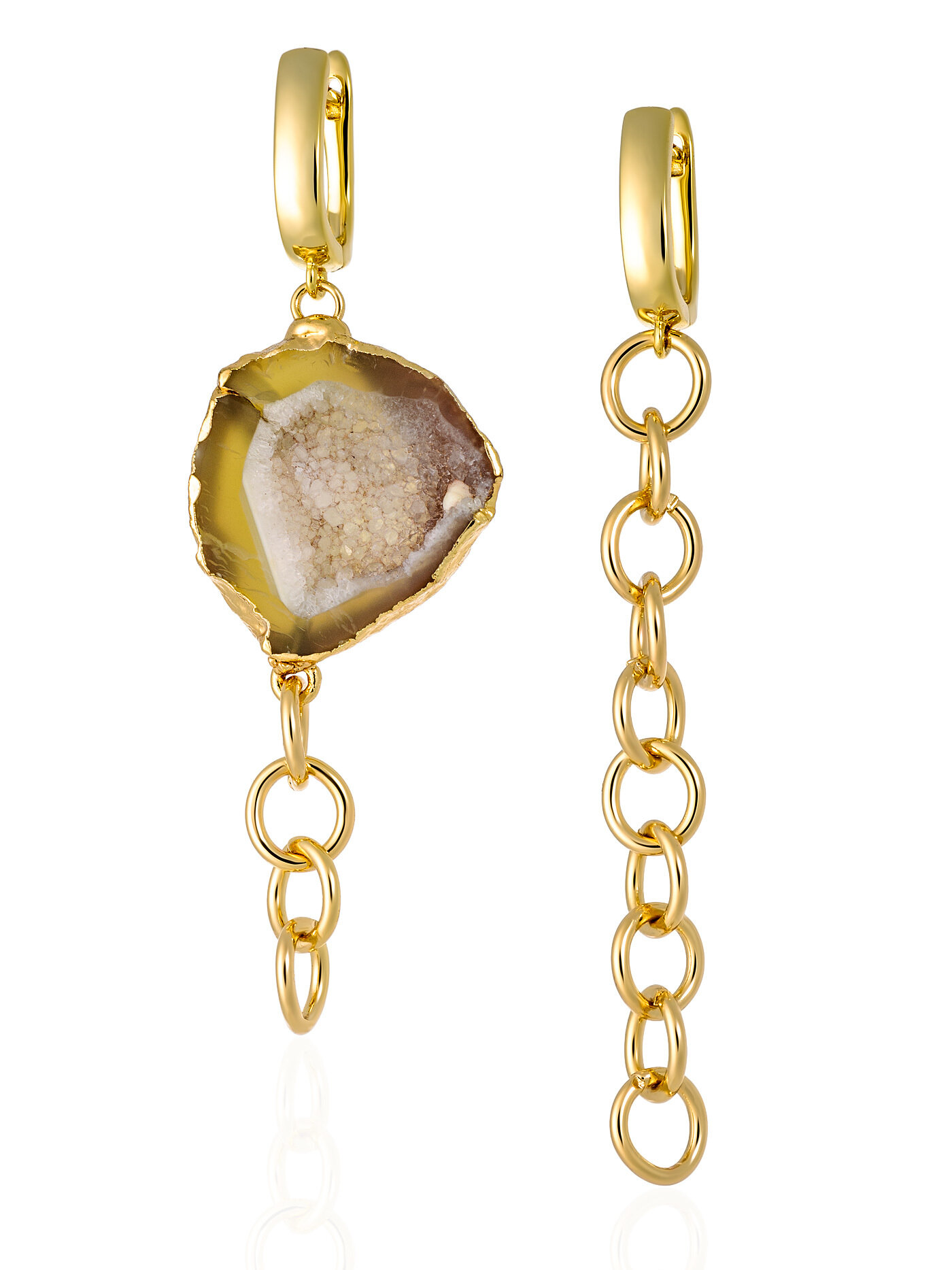 Серьги непарные, агат