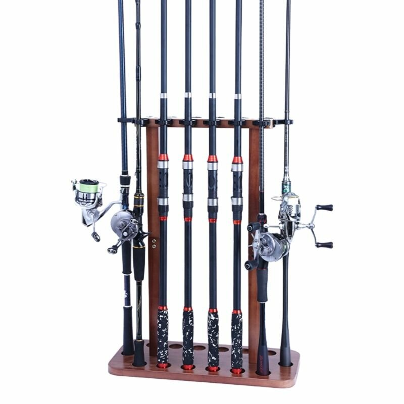 Стойка для удочек, напольная подставка для вертикального хранения, краска для грецкого ореха - 14 бит