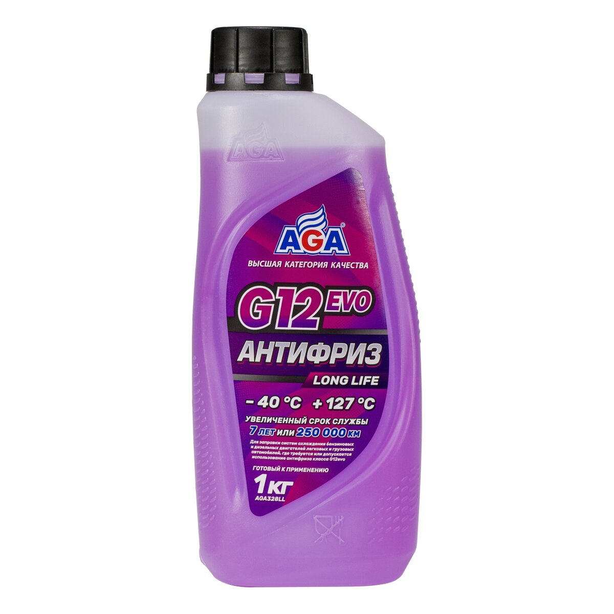 Антифриз AGA G12evo LONG LIFE, фиолетовый, -40С, (1кг) AGA328LL