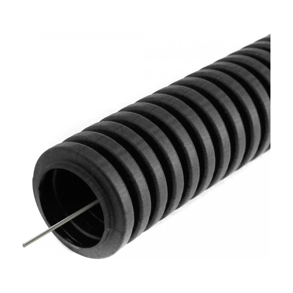 Промрукав Труба гофрированная ПВХ легкая 350 Н черная с/з d25 мм 25 м. PR01.0148