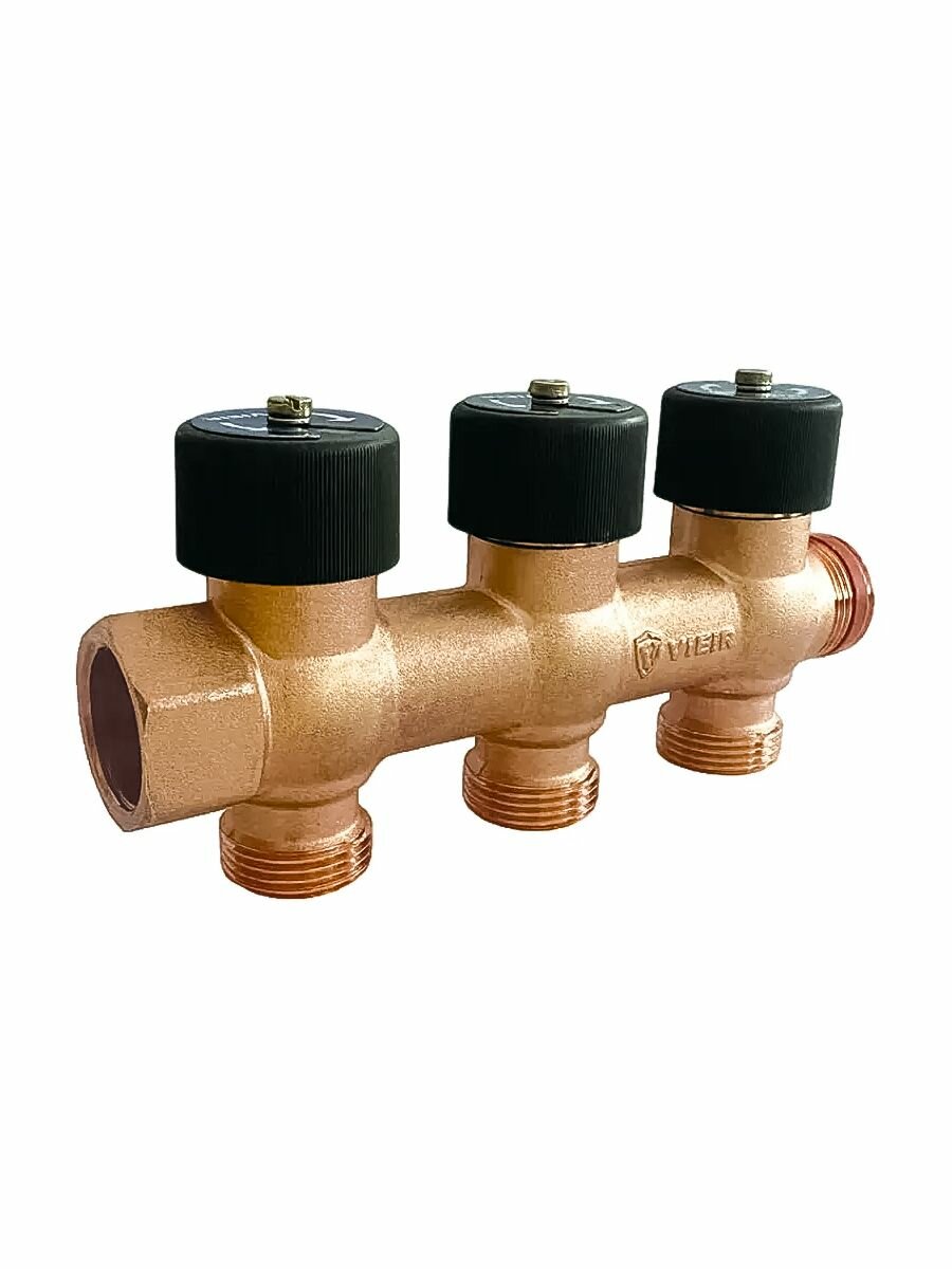 Коллектор водоразборный с регулировочными вентилями Vieir VR507-3 3/4" x 3