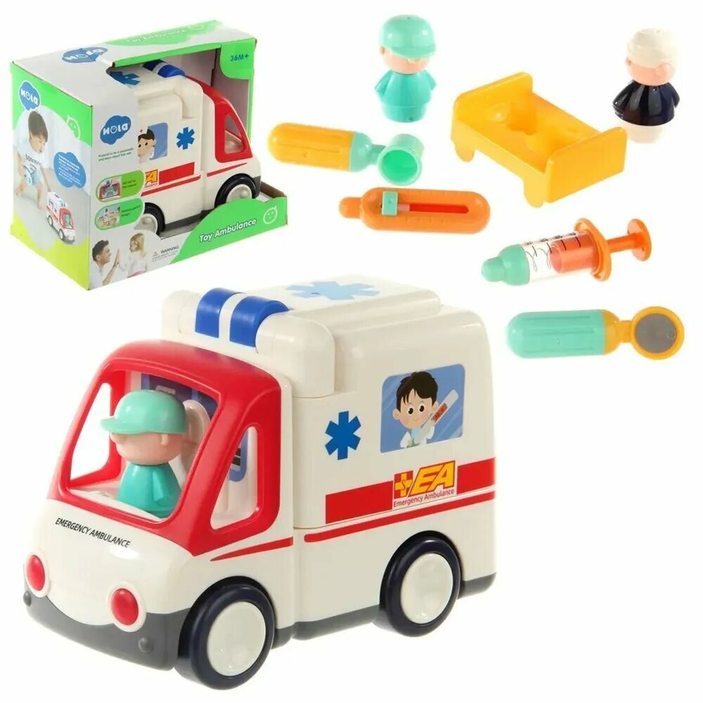 KNOW EASY-Игрушка машина Скорая помощь , машинка для мальчиков и девочек, набор врача детский 2в1