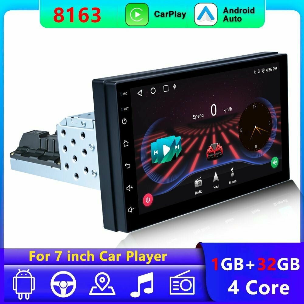 Автомагнитола Android 1дин 7/9/10inch Мультимедийный автомобильный плеер для Автомагнитола FM/DSP/GPS/Wi-Fi/FM-радио/Сенсорные кнопки