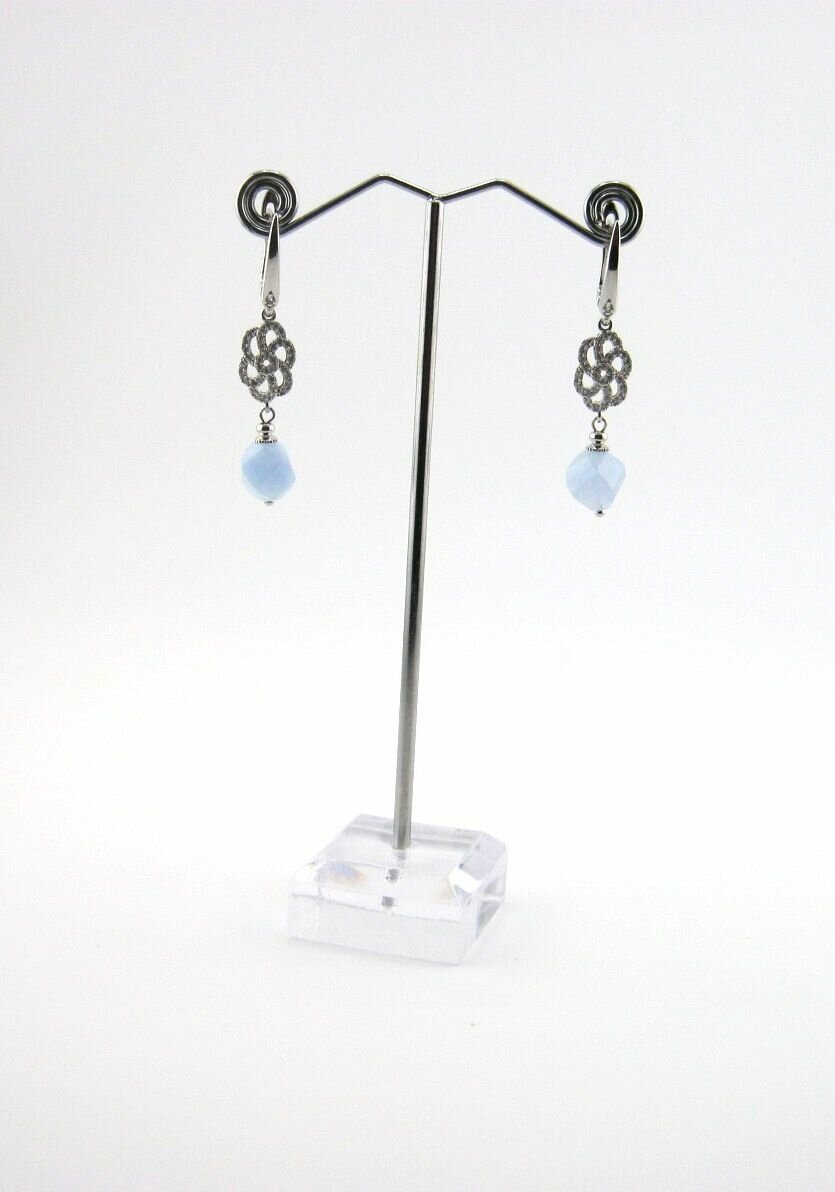 Серьги, аквамарин