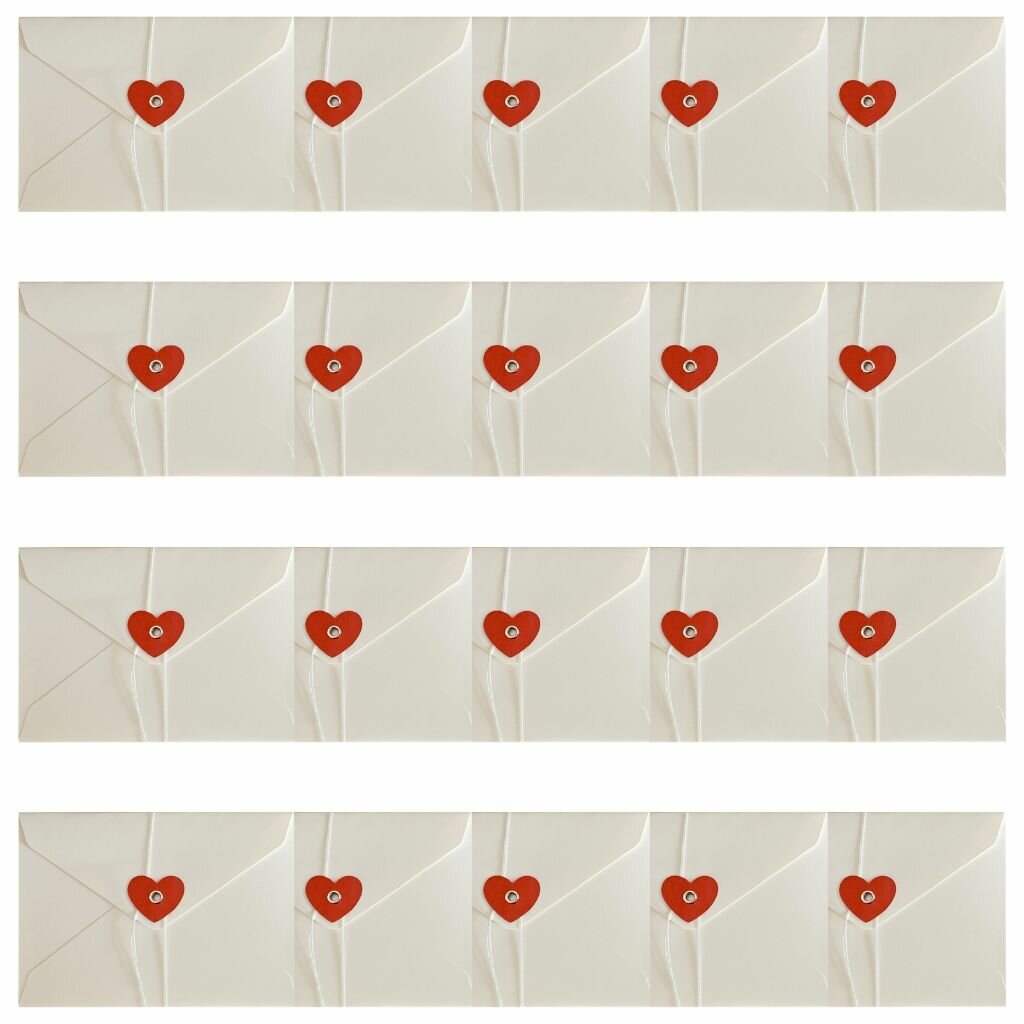 1 упаковка из 20 штук, бумажный конверт на День святого Валентина-белый-love style