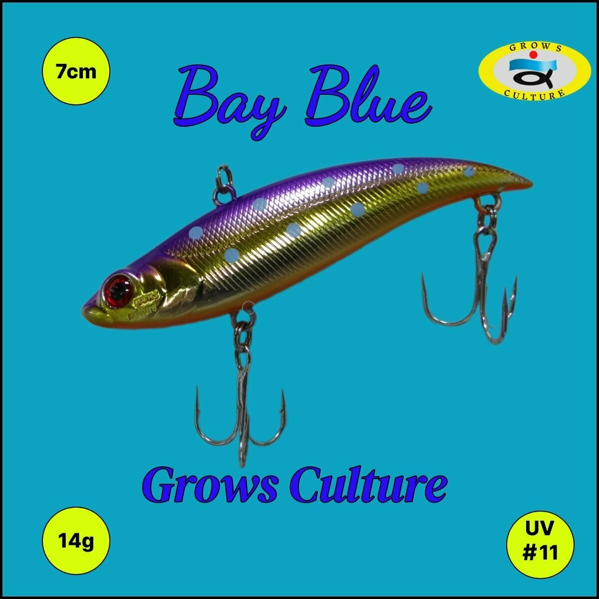 Воблер, виб, раттлин Bay Blue 7см.14гр. цвет UV 11 На судака, щуку, окуня.