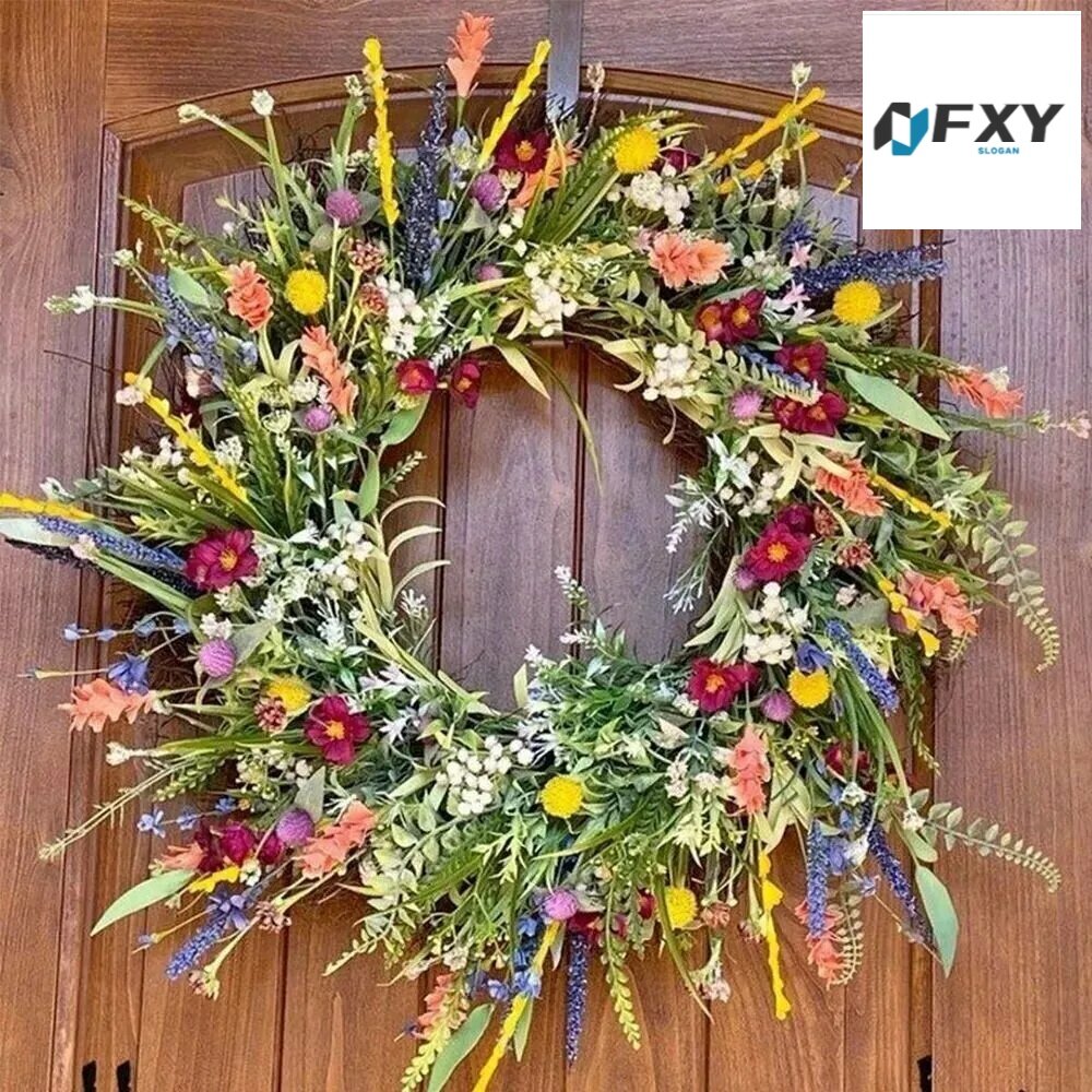 Эксклюзивные искусственные гирлянды из полевых цветов и вешалки для декора стен у входной двери в весенне летний сезон