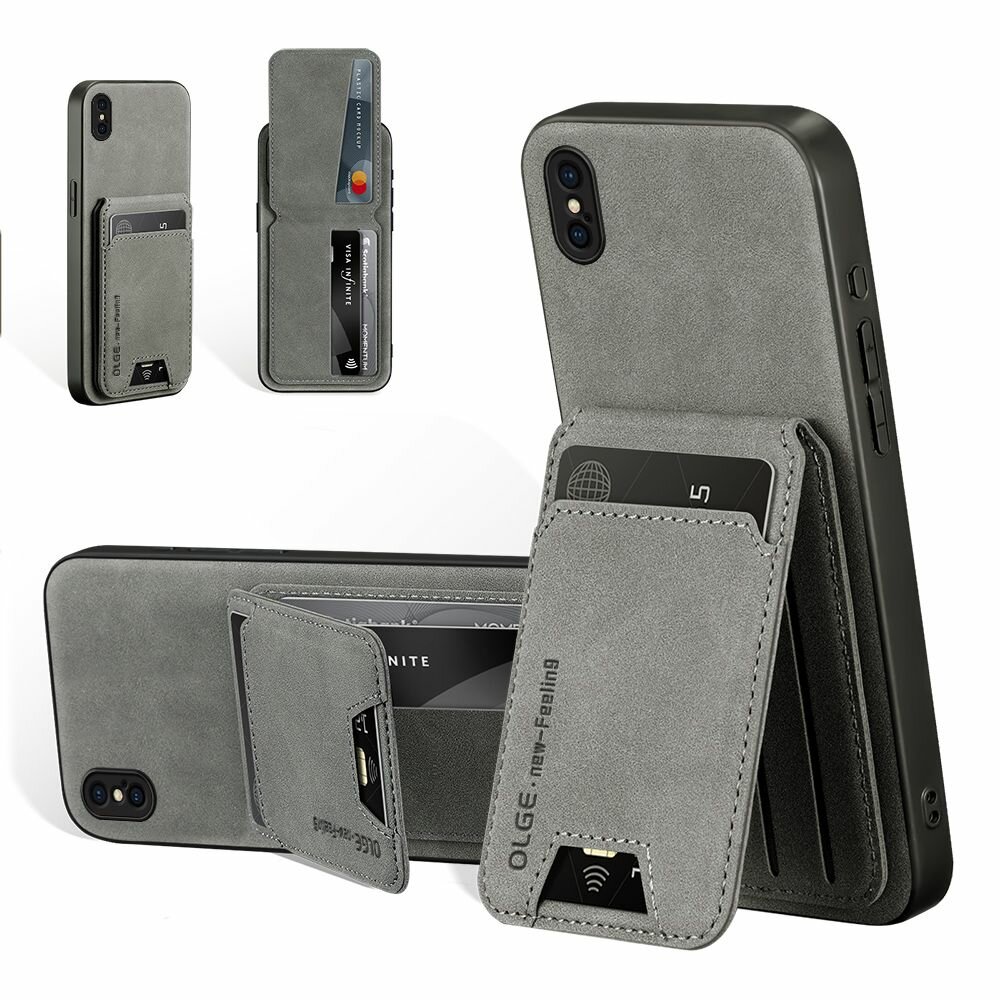 Картхолдер мужской на Apple iPhone X/XS (айфон X/Xc) с MagSafe-Чехол бумажник