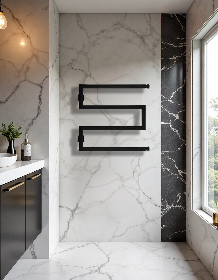 Полотенцесушитель водяной SNAKE-2 50х40 (см) Черный Прямое подключение