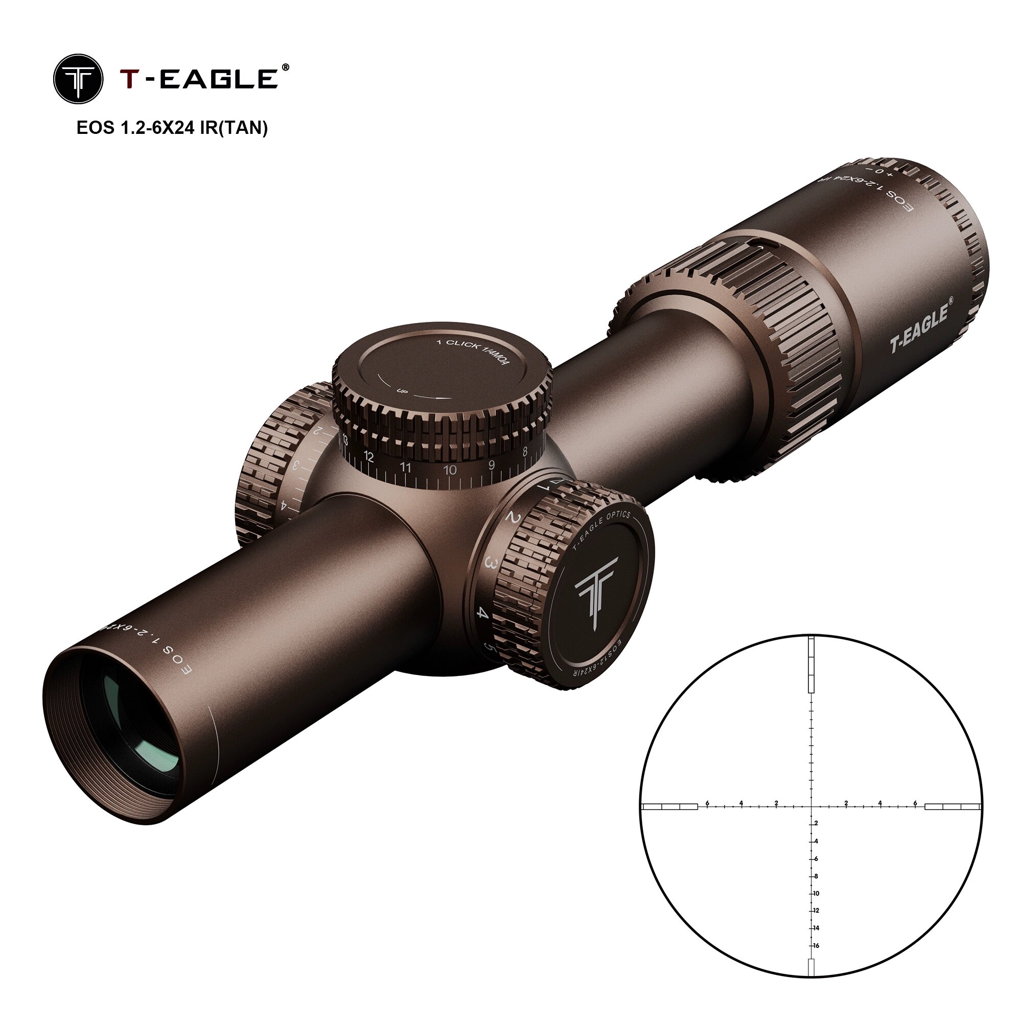 Модель бинокля Wolf Brown EOS 1.2-6x с регулируемым креплением