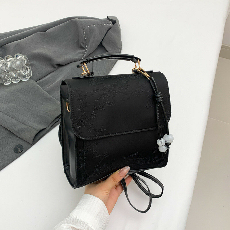 Женская сумка через плечо модерн шик двойная черная зеленая розовая белая стильная студентская повседневная