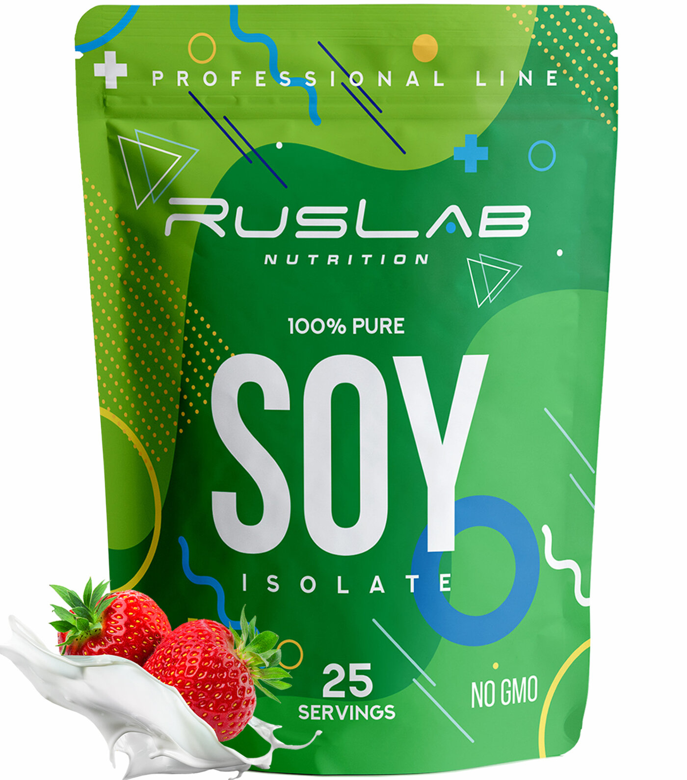 Соевый изолят SOY ISOLATE, протеин для вегетарианцев и веганов (800 гр), вкус клубника со сливками