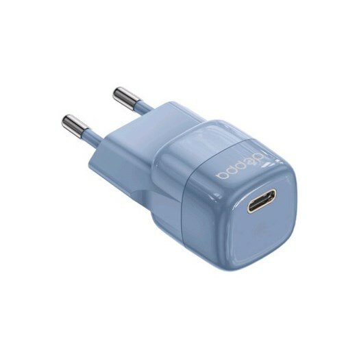 Адаптер сетевой 220V USB-C, Power Delivery, mini GaN, 20Вт, синий
