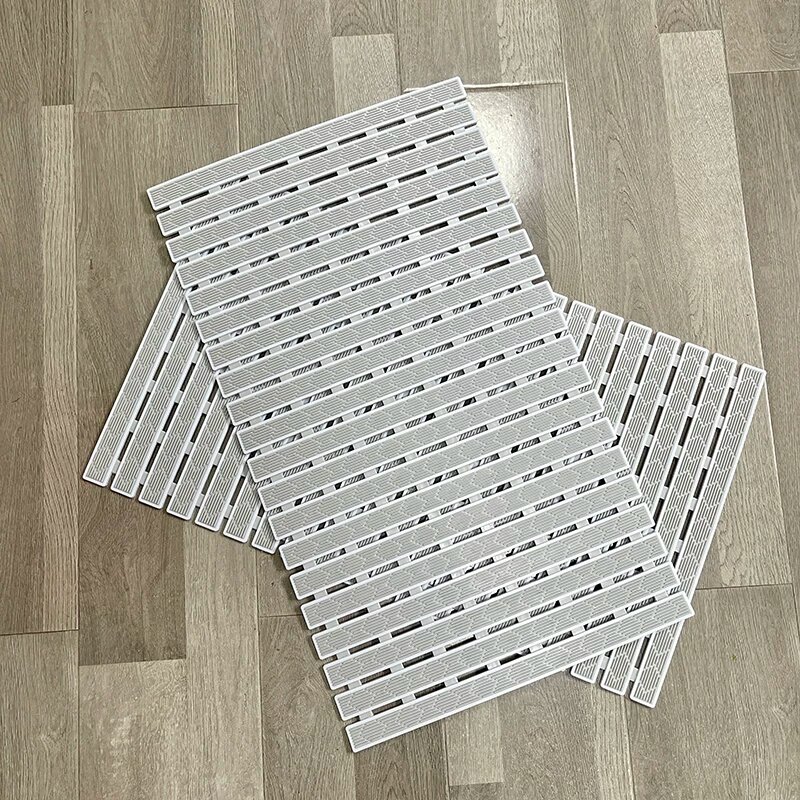 Однотонный кружевной ванная антипробуксовочная коврик 40x70см комплект из двух моранди серый