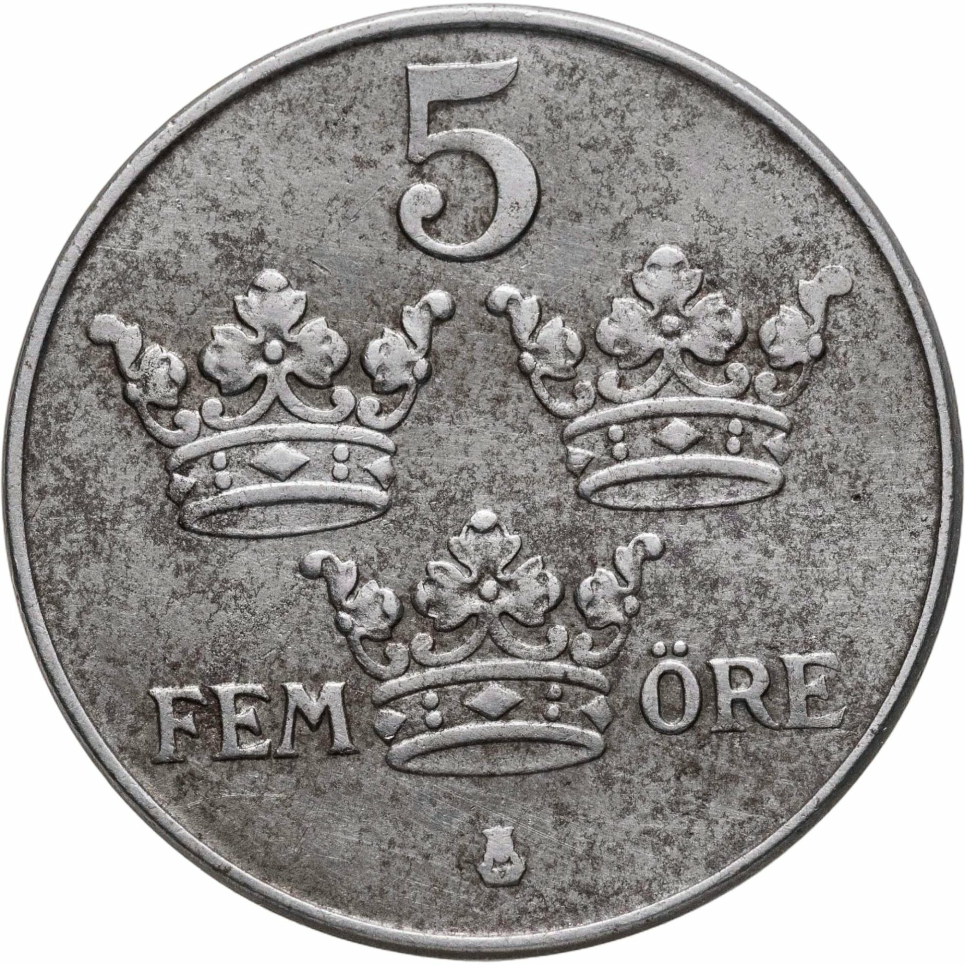 Швеция 5 эре (ore) 1942 Железо /серый цвет/