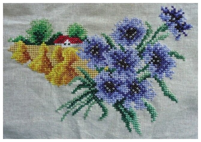 Набор для творчества, вышивка крестиком "Цветы" (размер 30 см *20 см)