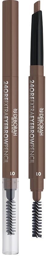 Карандаш для бровей DEBORAH 24ORE EXTRA EYEBROW PENCIL стойкий тон 01 светлый