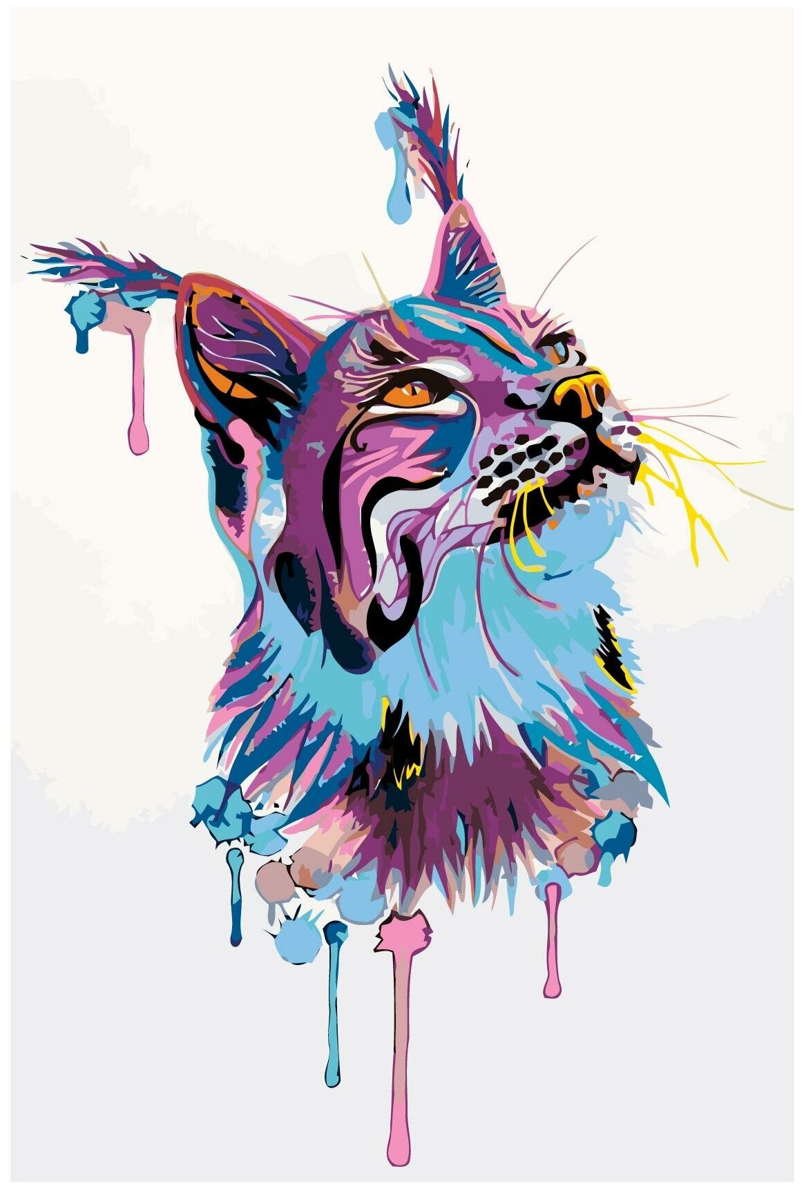 Красочная рысь Раскраска по номерам на холсте Живопись по номерам