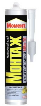 Клей монтажный Суперсильный Прозрачный МВп-70, 280 г (1193517) Момент 561042