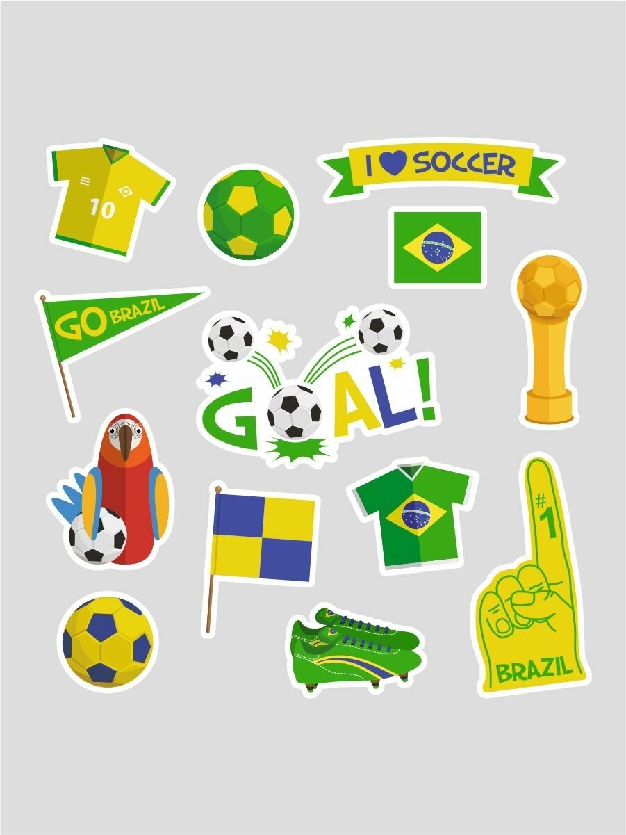 Наклейки стикеры Футбол Бразилии