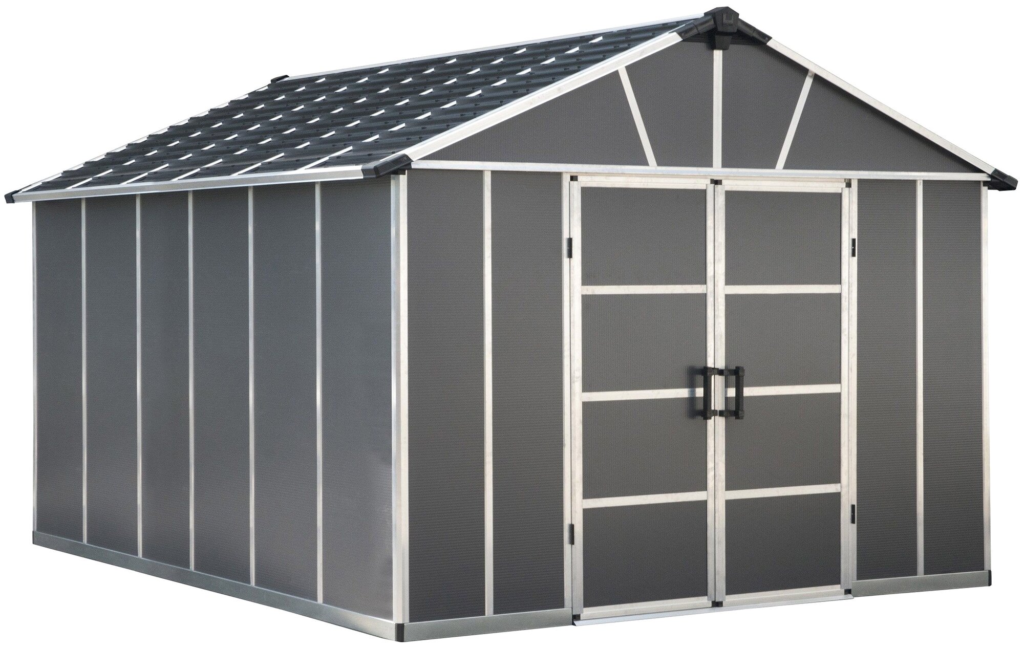 Хозблок Palram YUKON 11*9, серый, (705073), поликарбонат, длина 3.32м, ширина 2.71м, высота 2.52м
