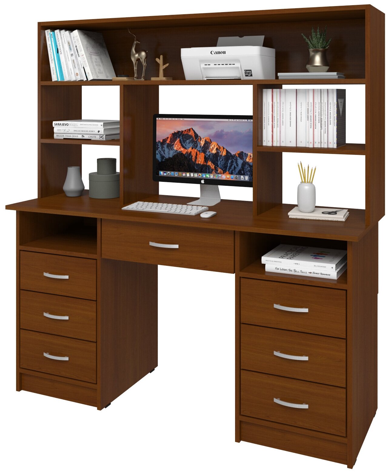 Стол письменный Хит-50, Ширина 140 см, Глубина 50(30) см, Высота 150(75), цвет: Орех