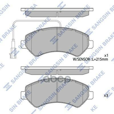 Колодки тормозные дисковые, передние Sangsin brake арт. SP1716A