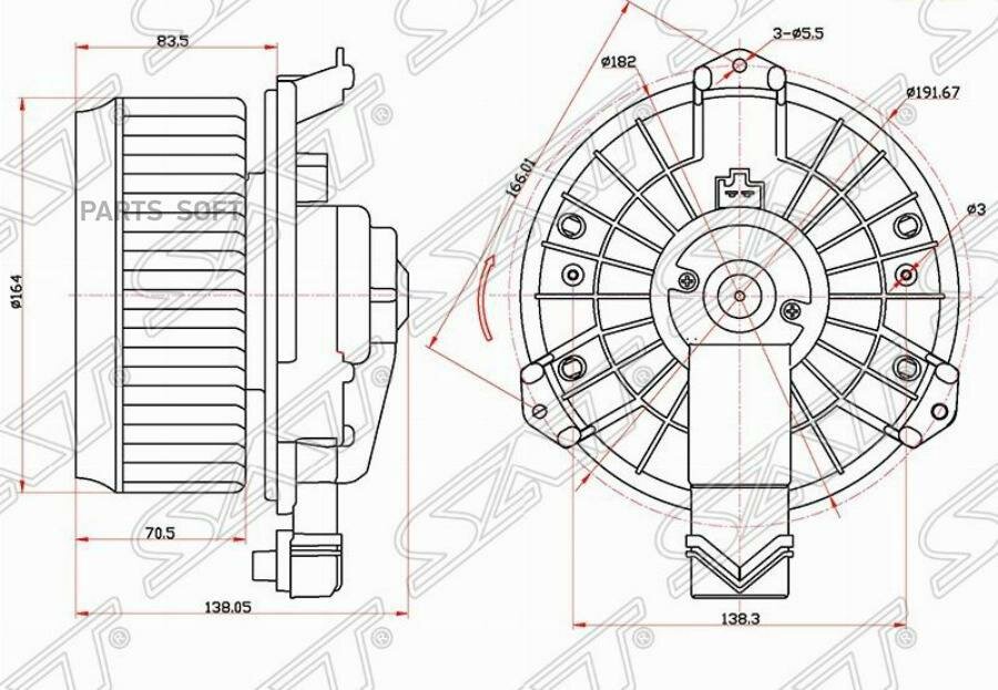 Мотор отопителя салона (Левый руль) Honda Civic 05-12 / Civic USA 05-08 SAT ST-79310-SNK-K01 | цена за 1 шт