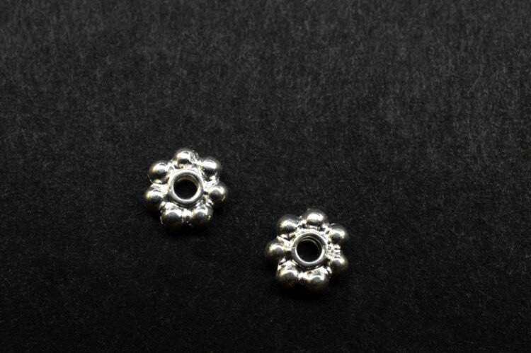 Разделительная бусина TierraCast Бусинки 4х1,2мм, отверстие 1мм, цвет серебро, 93-0408-11, 10шт