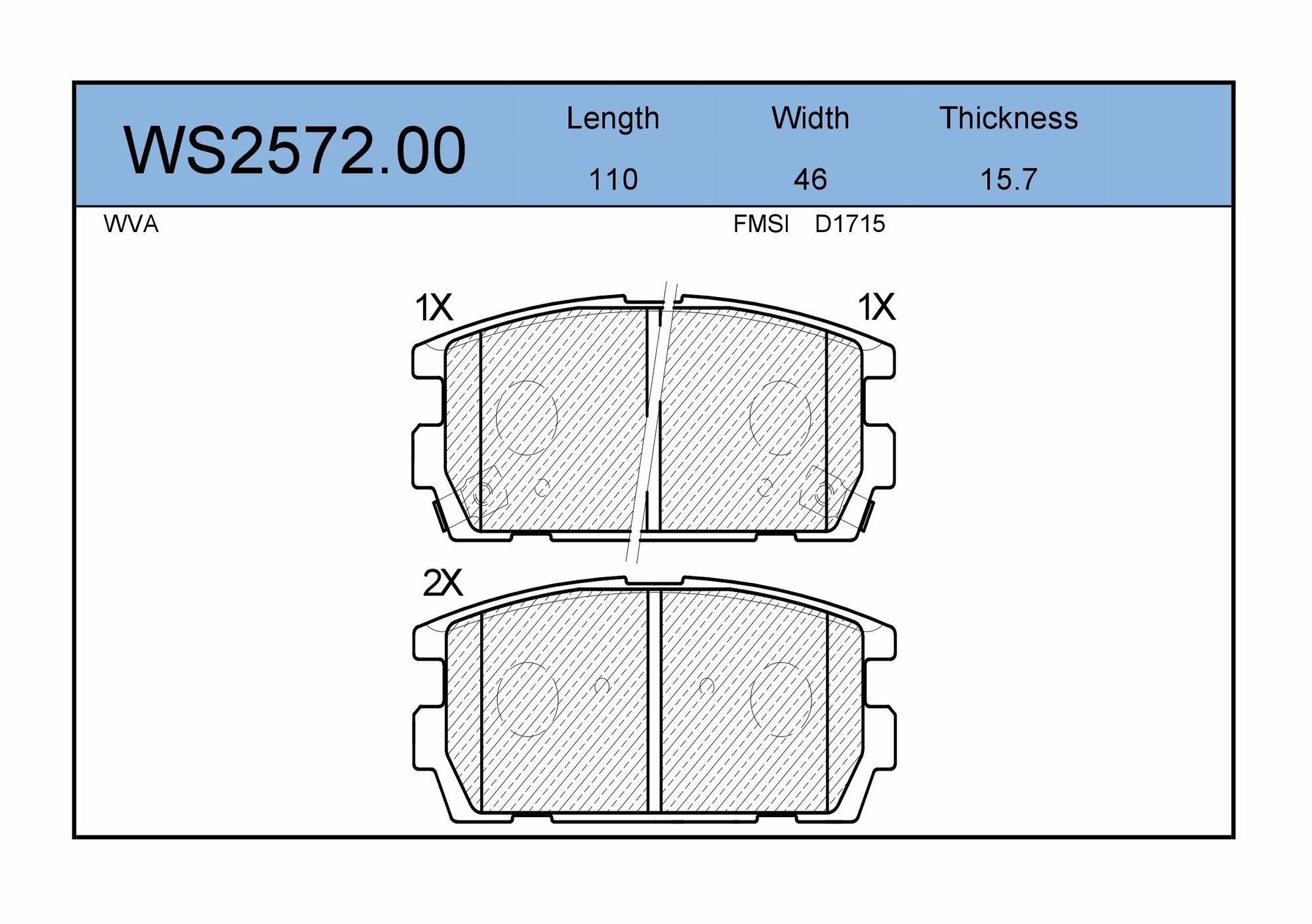 Колодки тормозные дисковые зад JEENICE WS2572.00
