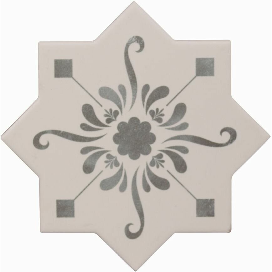 Напольный керамогранит Cevica Becolors Stencil Grey матовый 13,25x13,25 см CV67383