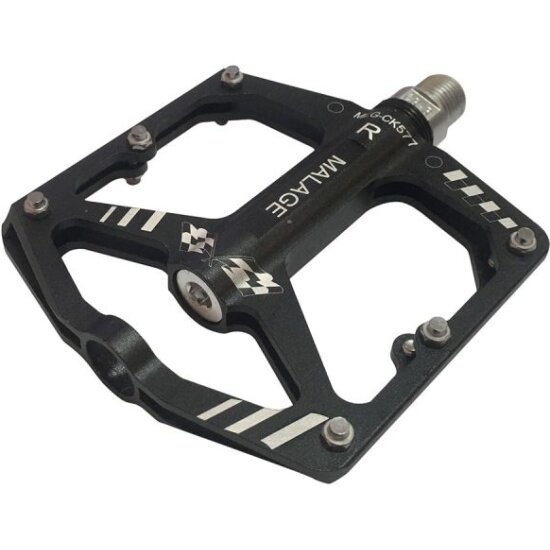 Педали Horst H77, алюминиевые, широкие, ось Cr-Mo с 2-мя герм. промподш. 324 г черные, 00-170855