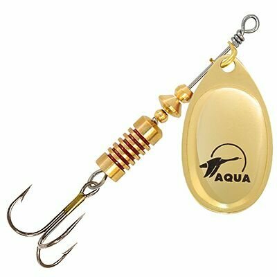 Блесна для рыбалки AQUA AGLIA 10,0g, лепесток № 4, цвет A1-06 (золото), 1 штука