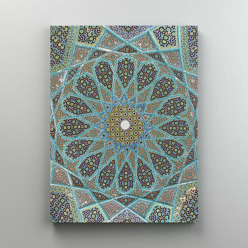 Интерьерная картина на холсте "Абстракция - фреска из мозаики" размер 45x60 см