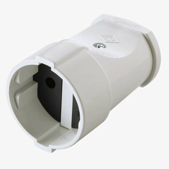 Штепсель Makel без заземл. бел, 10004