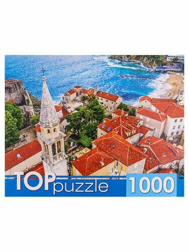 ПазлыTOPpuzzle 1000 деталей. Черногория. Город Будва у моря ГИТП1000-4142, (Рыжий кот)