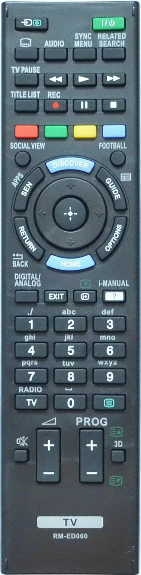 Пульт Sony RM-ED060 для телевизора KDL-40W605B, KDL-42W815B, KDL-50W815B